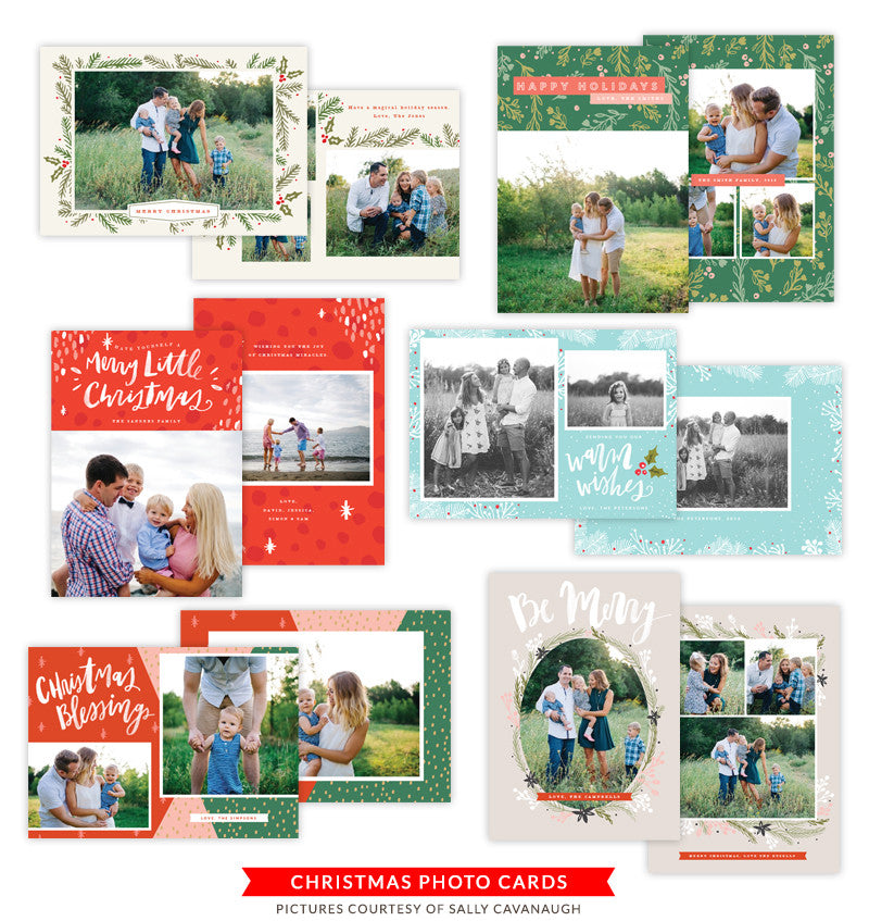 Christmas Photocards Bundle | Floral Christmas – Birdesign