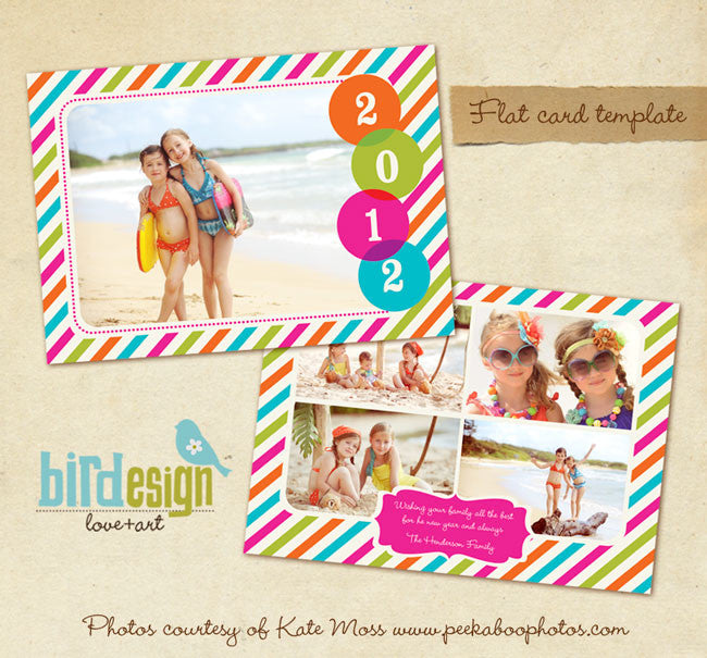 New Year Photocard Template | Rainbow style – Birdesign