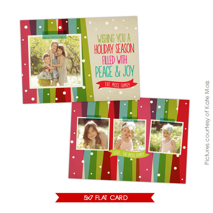Holiday Photocard Template | Christmas Rainbow – Birdesign