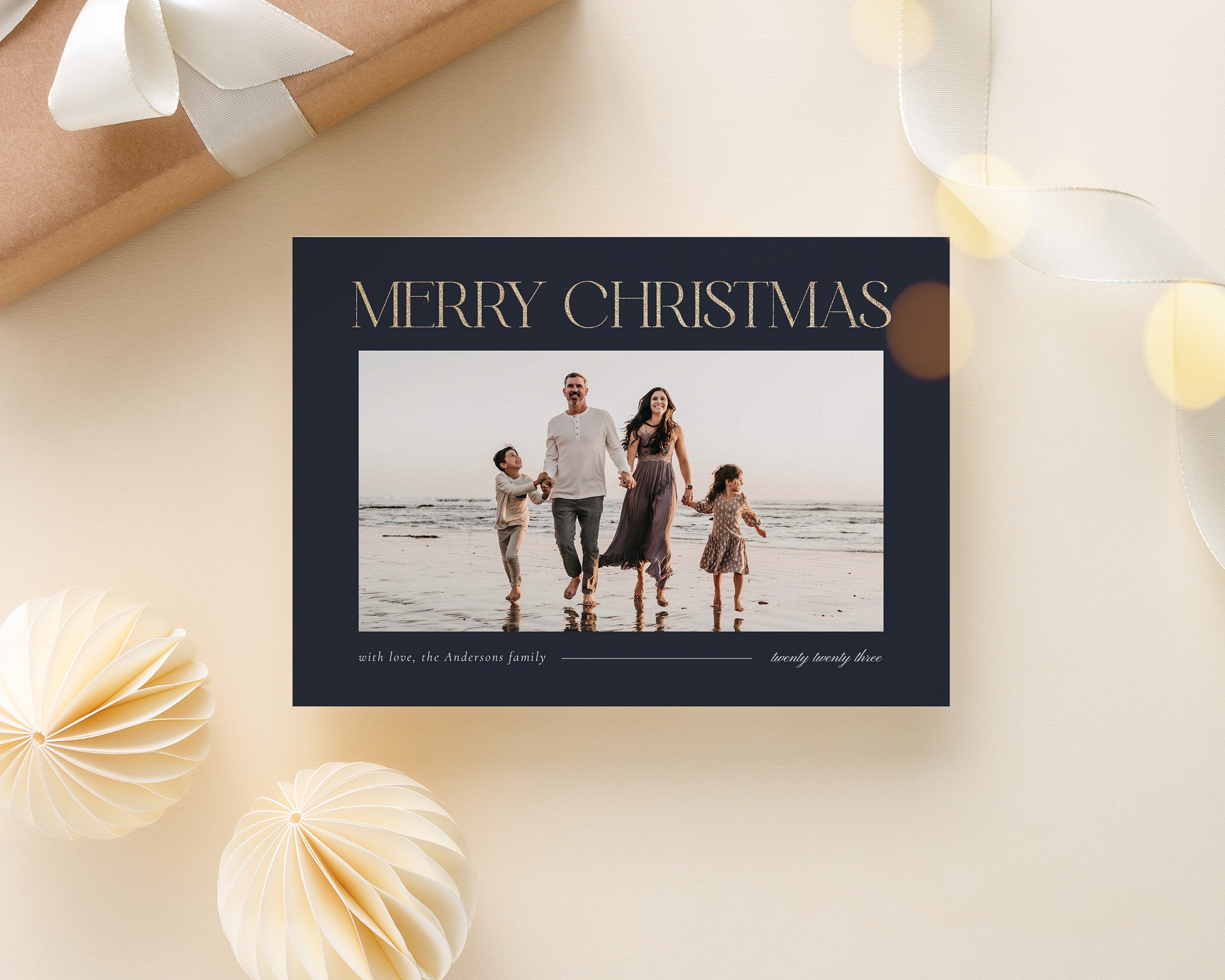 Merry Christmas Card Template Editable Christmas Photo Card Canva Tem