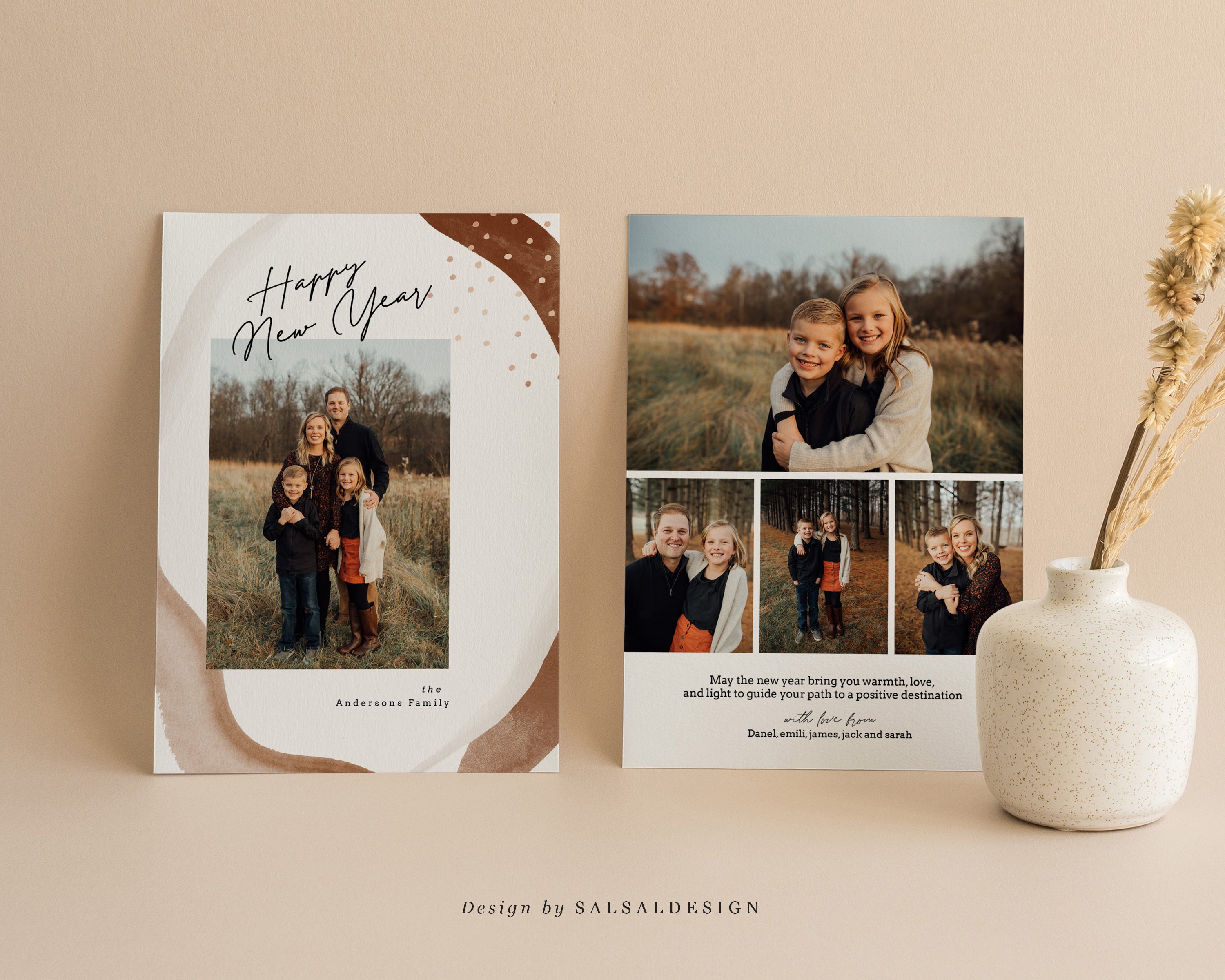 Editable New Year Canva & Photoshop Card Template, New Year Editable C ...