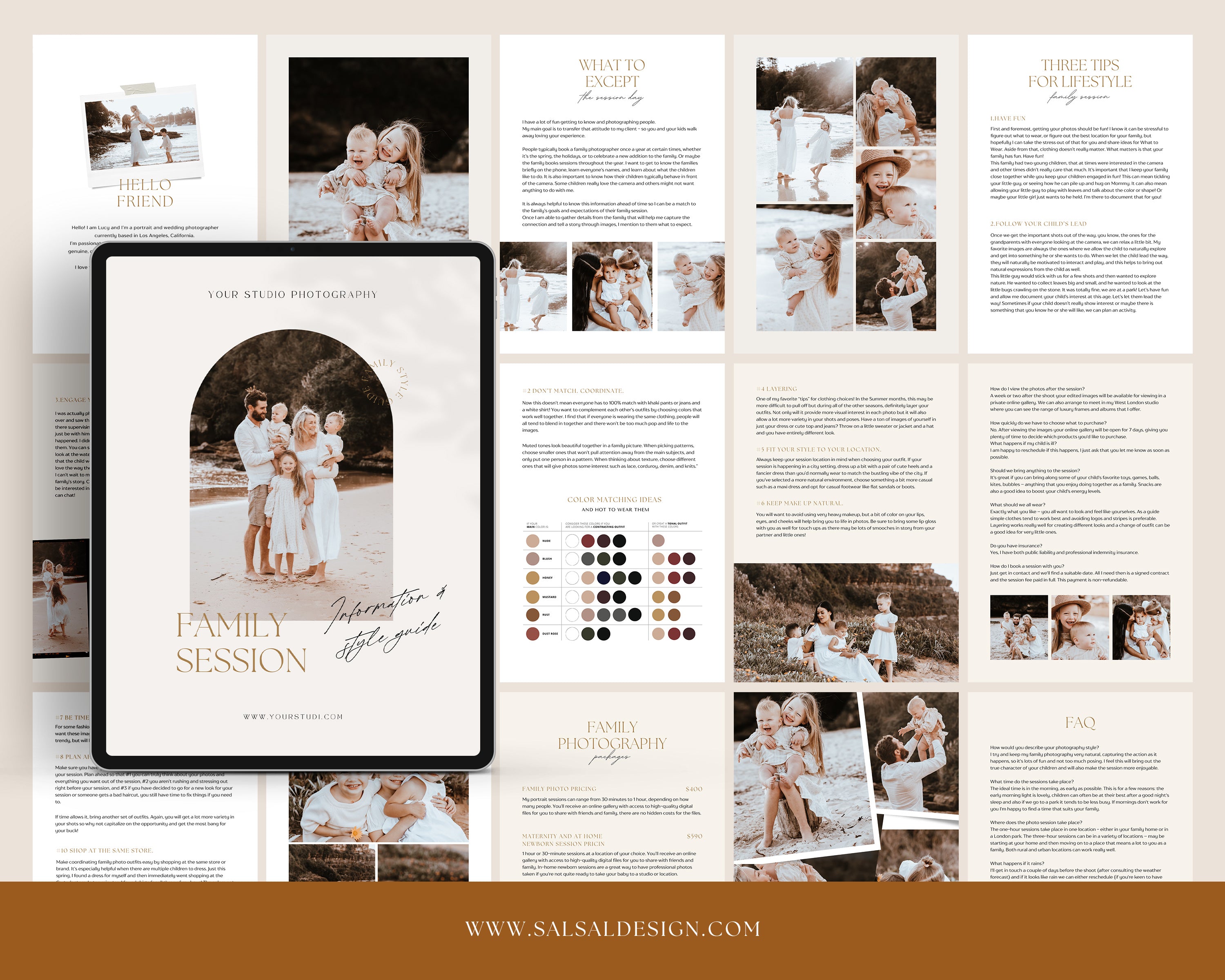 CANVA Family Photography style Guide magazine Template, Pre-written Fa ...
