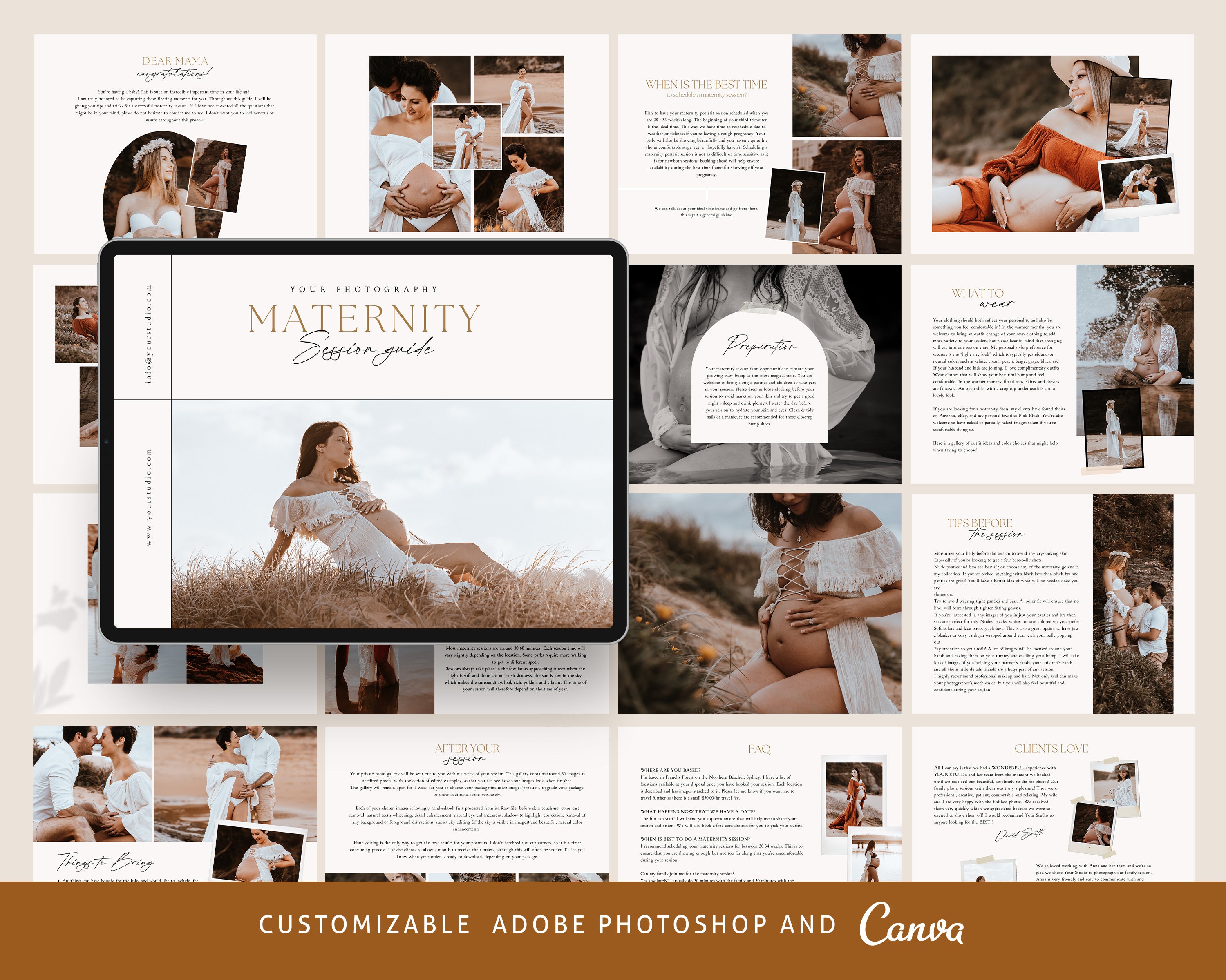 Maternity Session Style Guide Canva & Photoshop Template, Photography ...