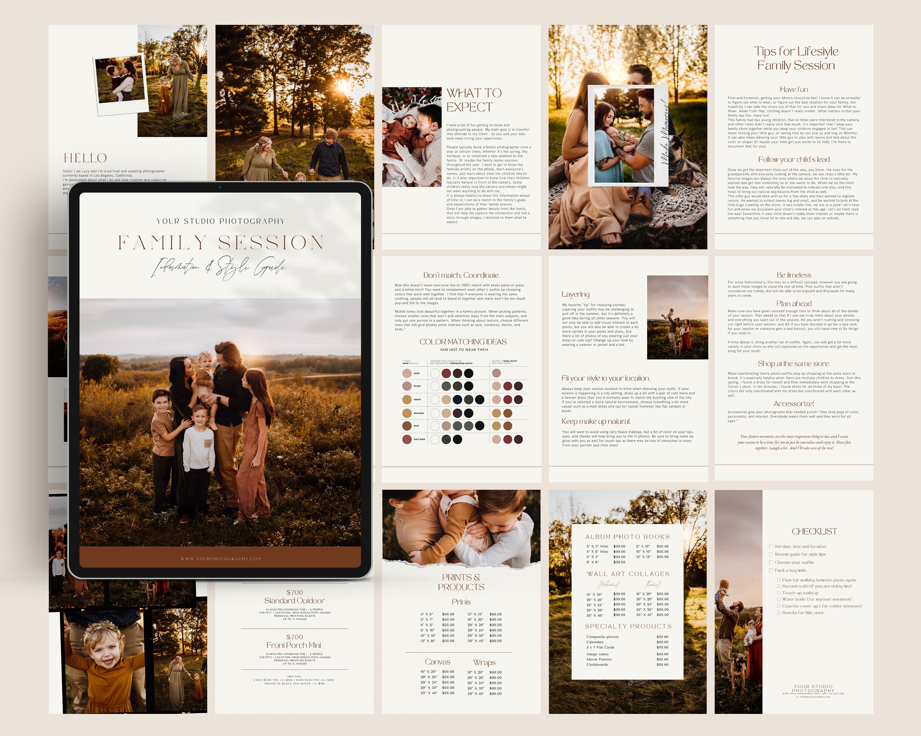 Editable CANVA Photoshop Family style Guide Template Magazine, Family ...