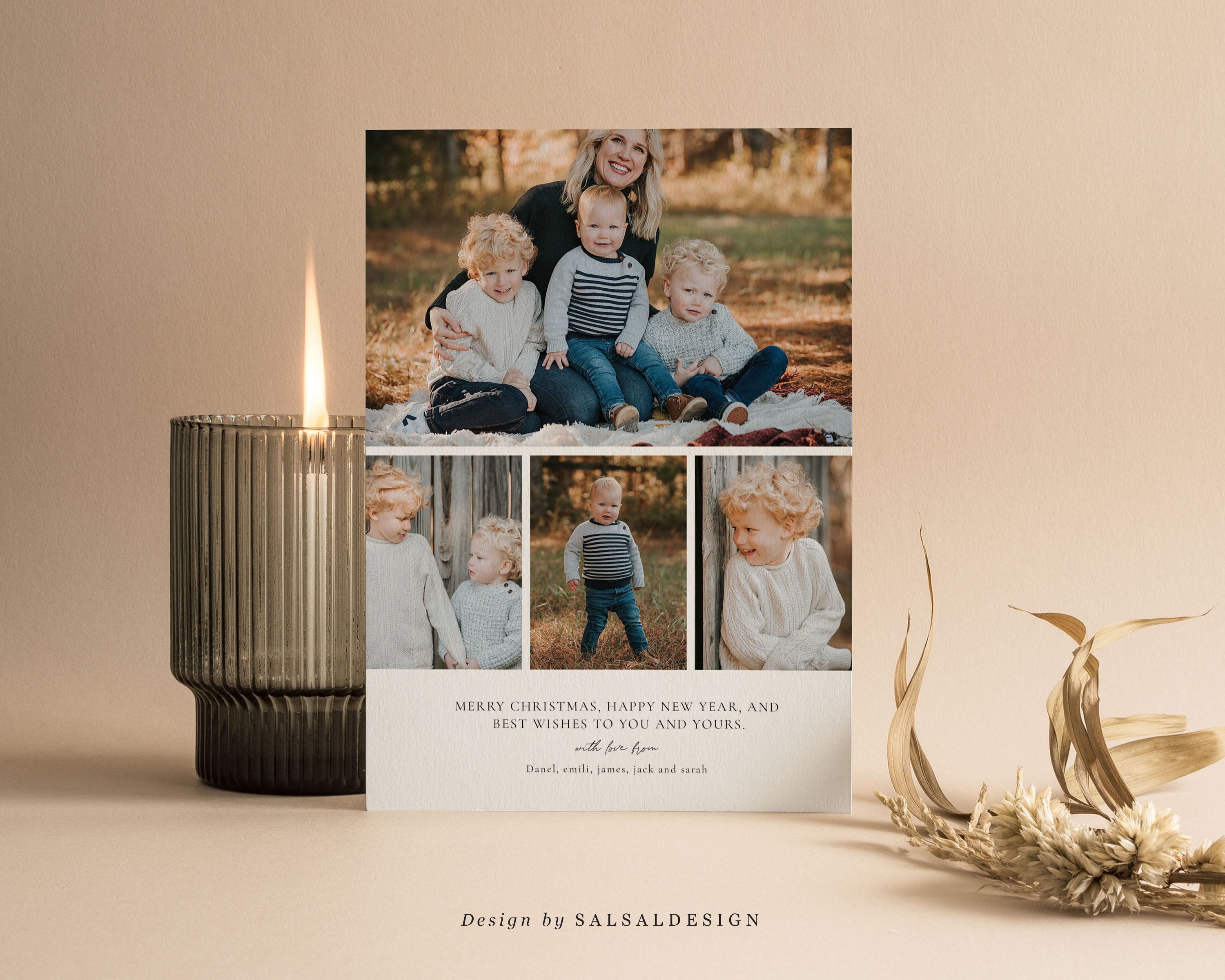 Editable Christmas Canva & Photoshop Card Template, Christmas Editable ...