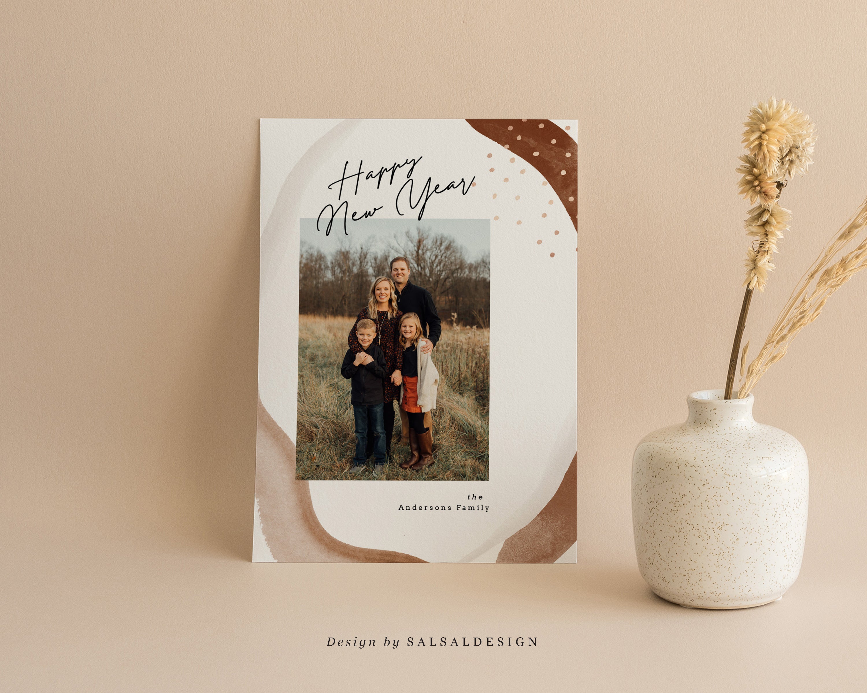 Editable New Year Canva & Photoshop Card Template, New Year Editable C ...