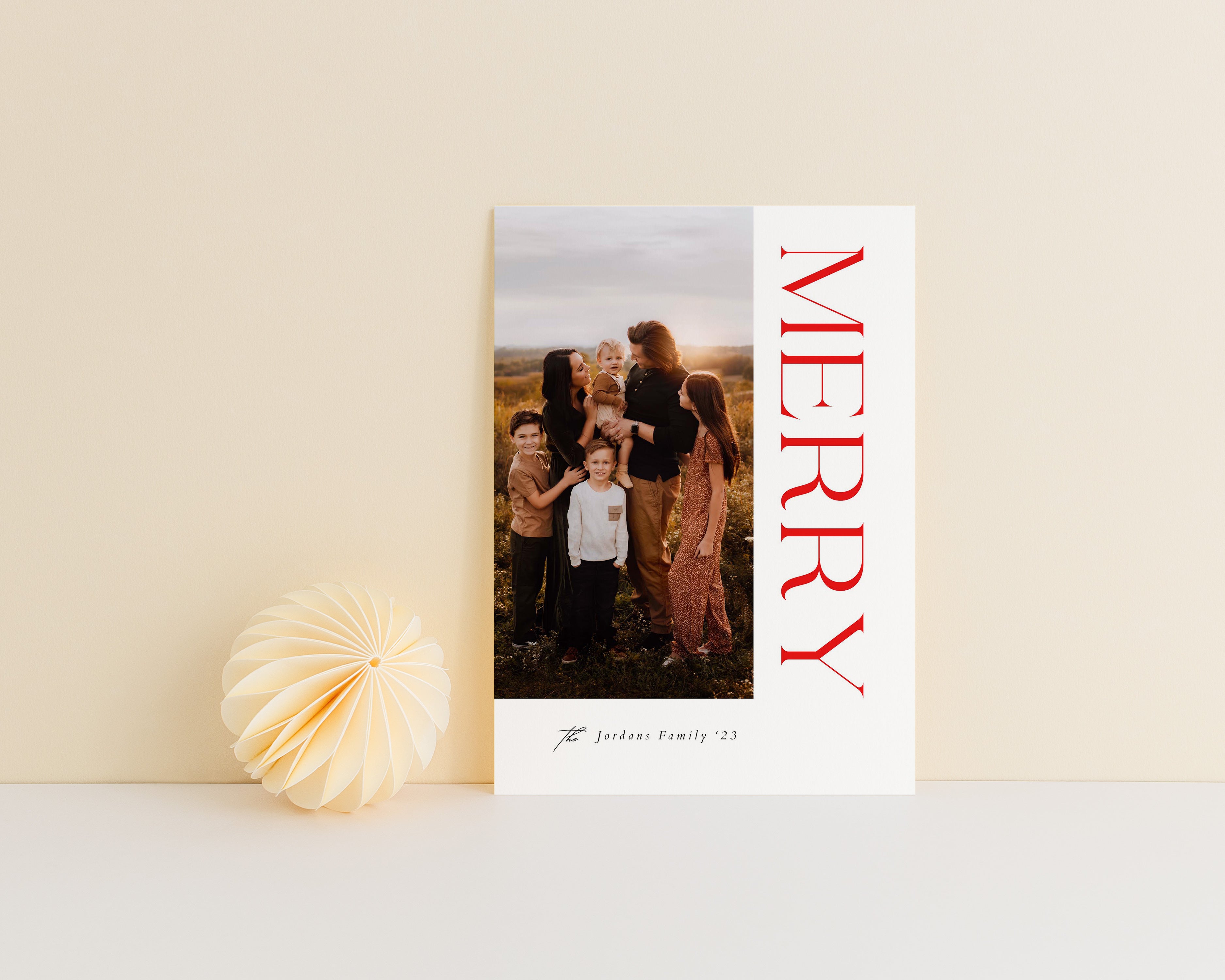 Red Merry Christmas 5x7 template - CD487 – Birdesign