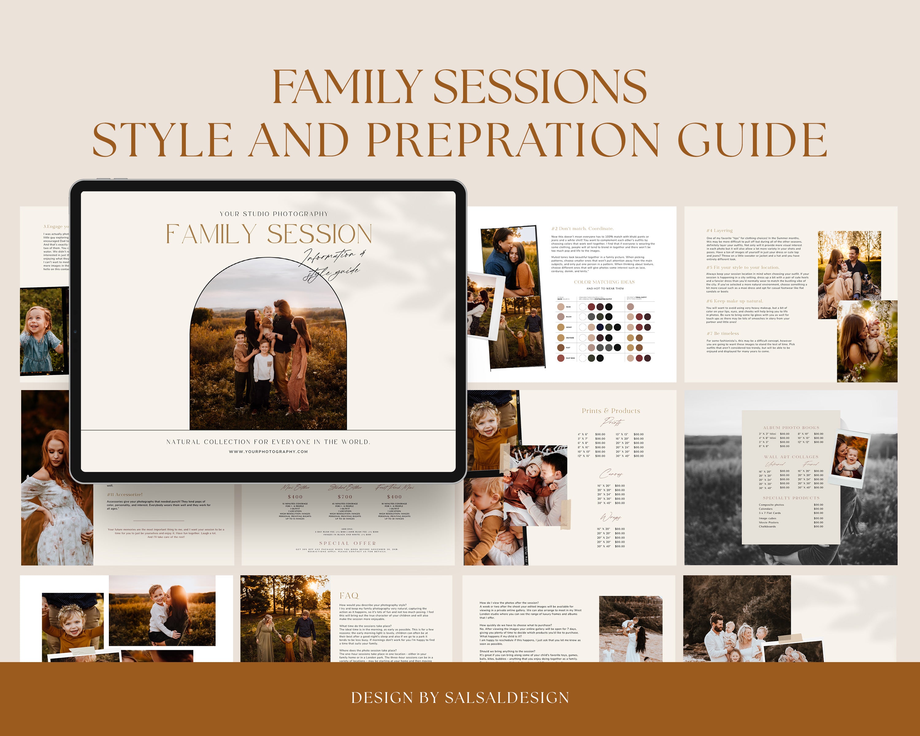 CANVA Family Photography style Guide magazine Template, Pre-written Fa ...