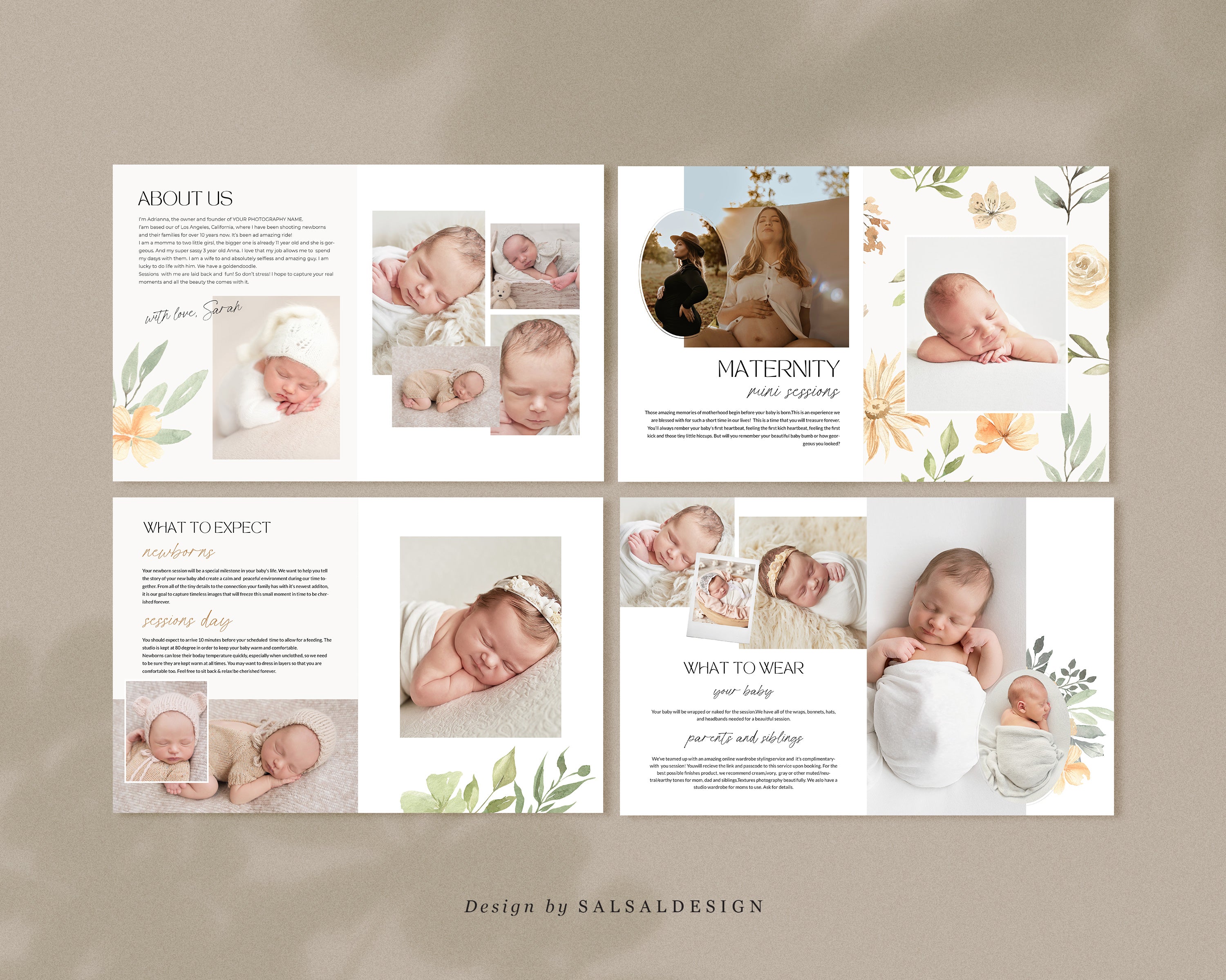 CANVA Newborn Photography style Guide magazine Template, Pre-written N ...