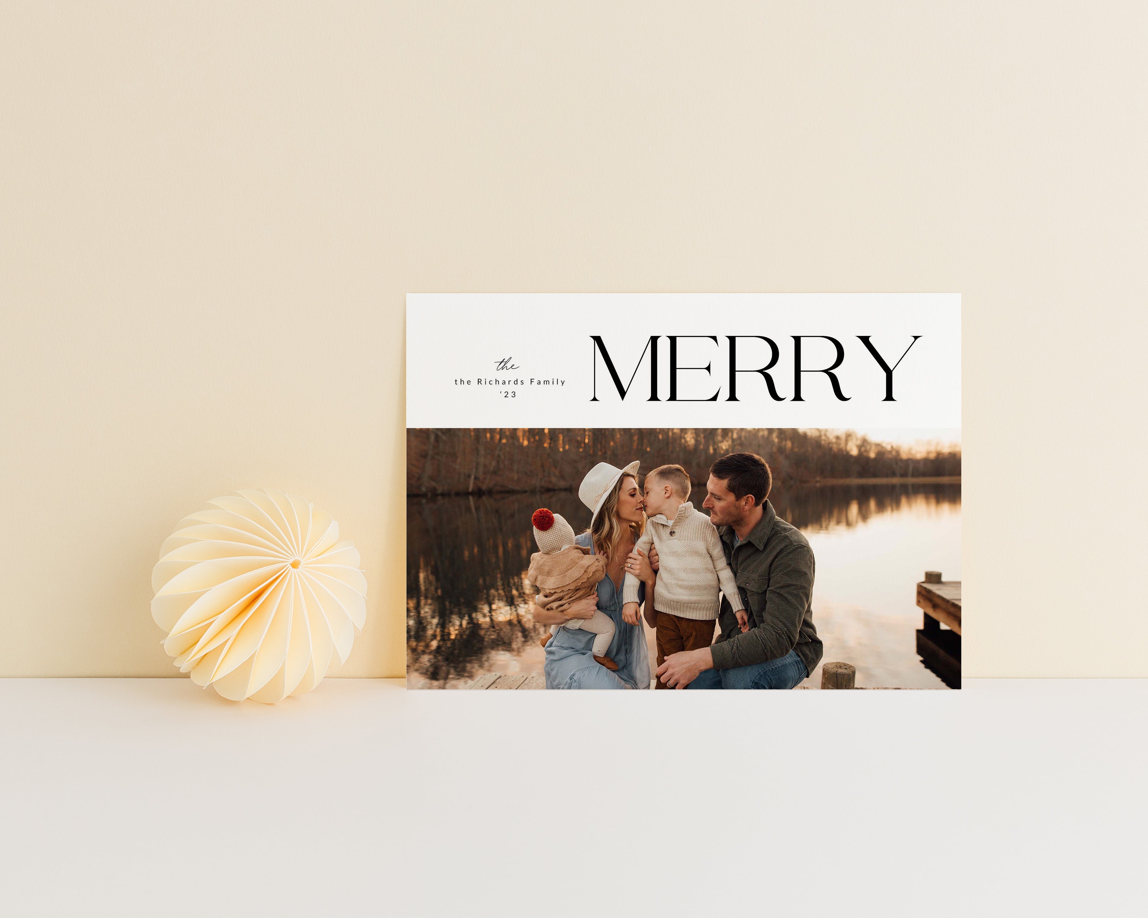 Black And White Merry Christmas 5x7 Template - CD488 – Birdesign