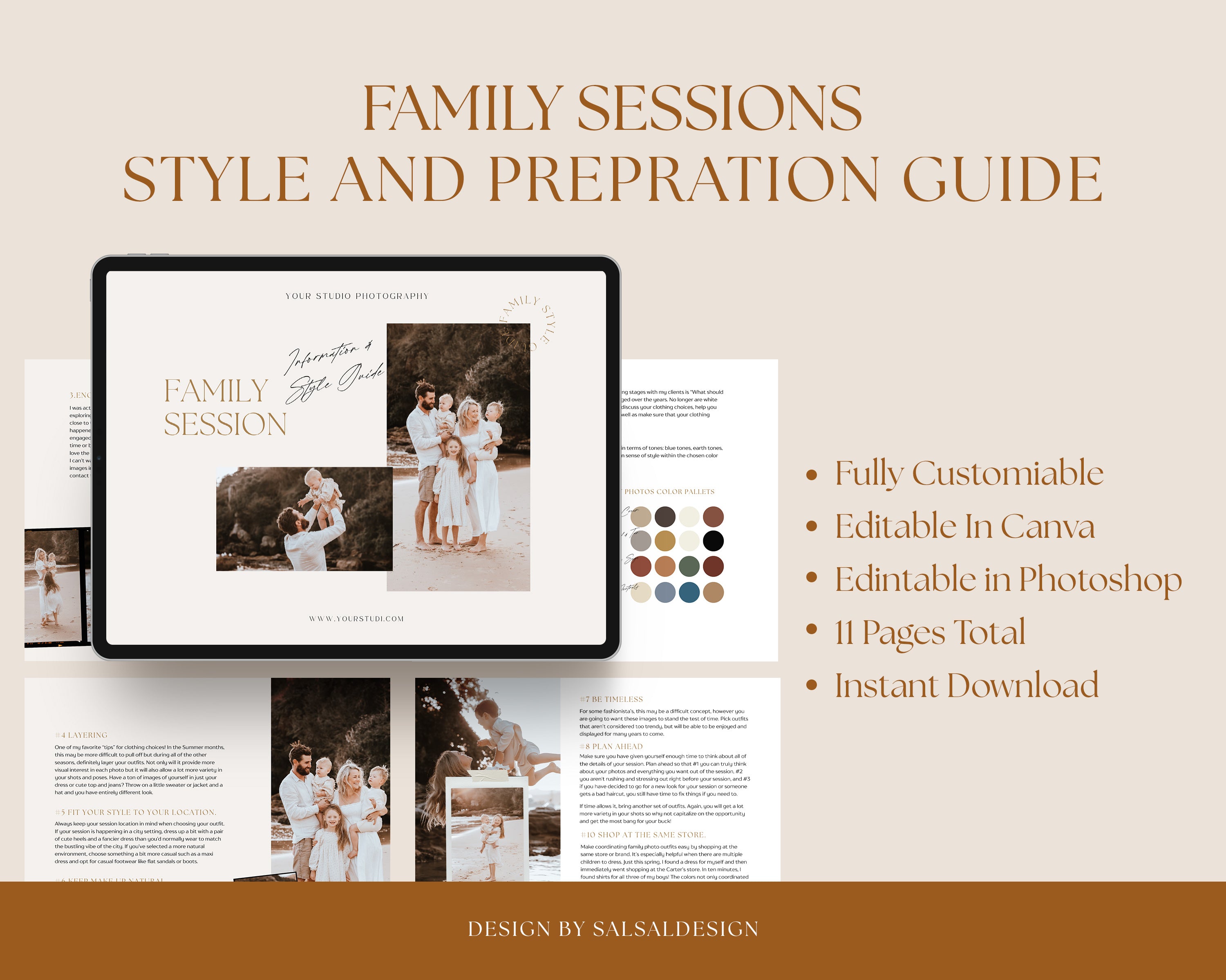 CANVA Family Photography style Guide magazine Template, Pre-written Fa ...