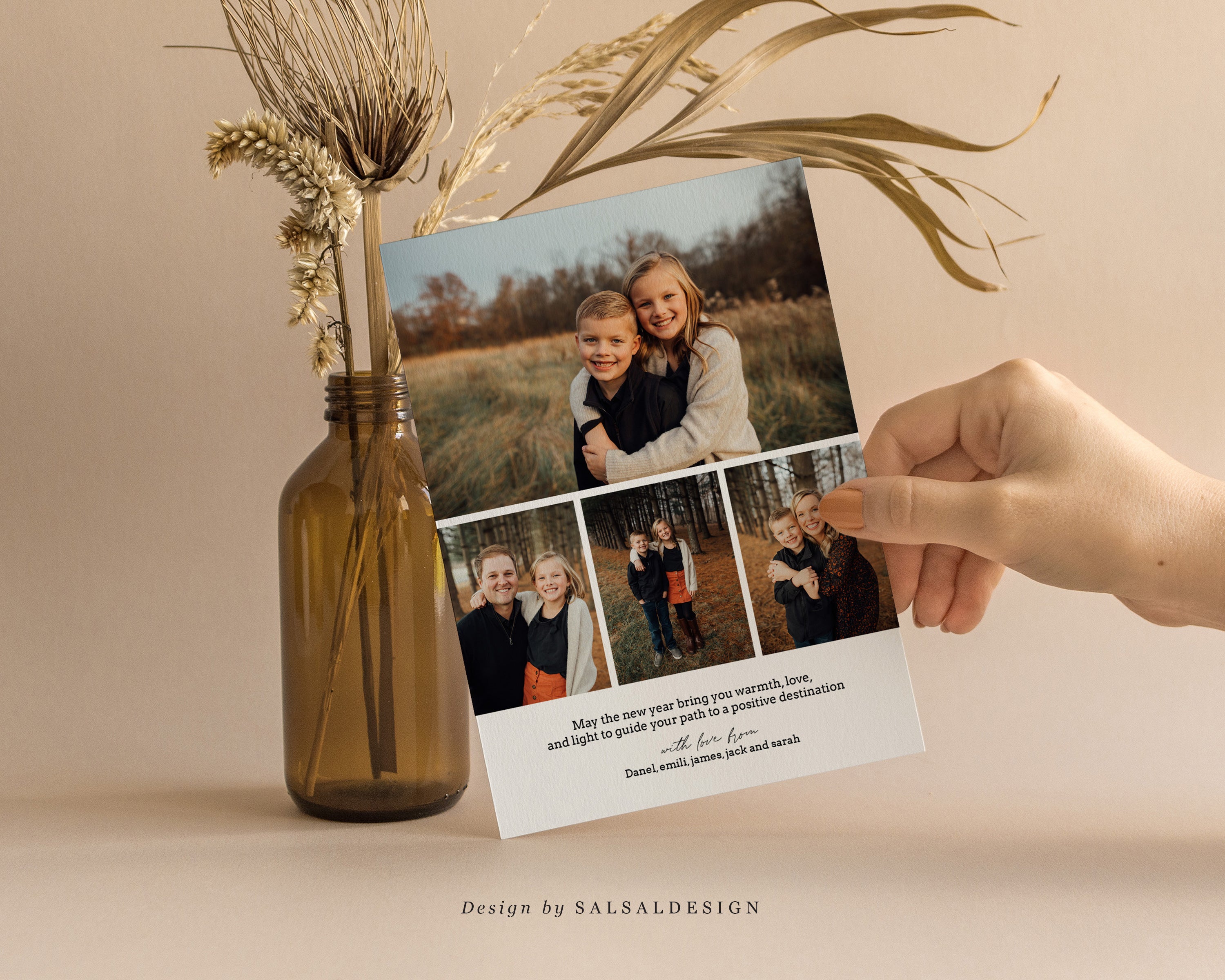 Editable New Year Canva & Photoshop Card Template, New Year Editable C ...