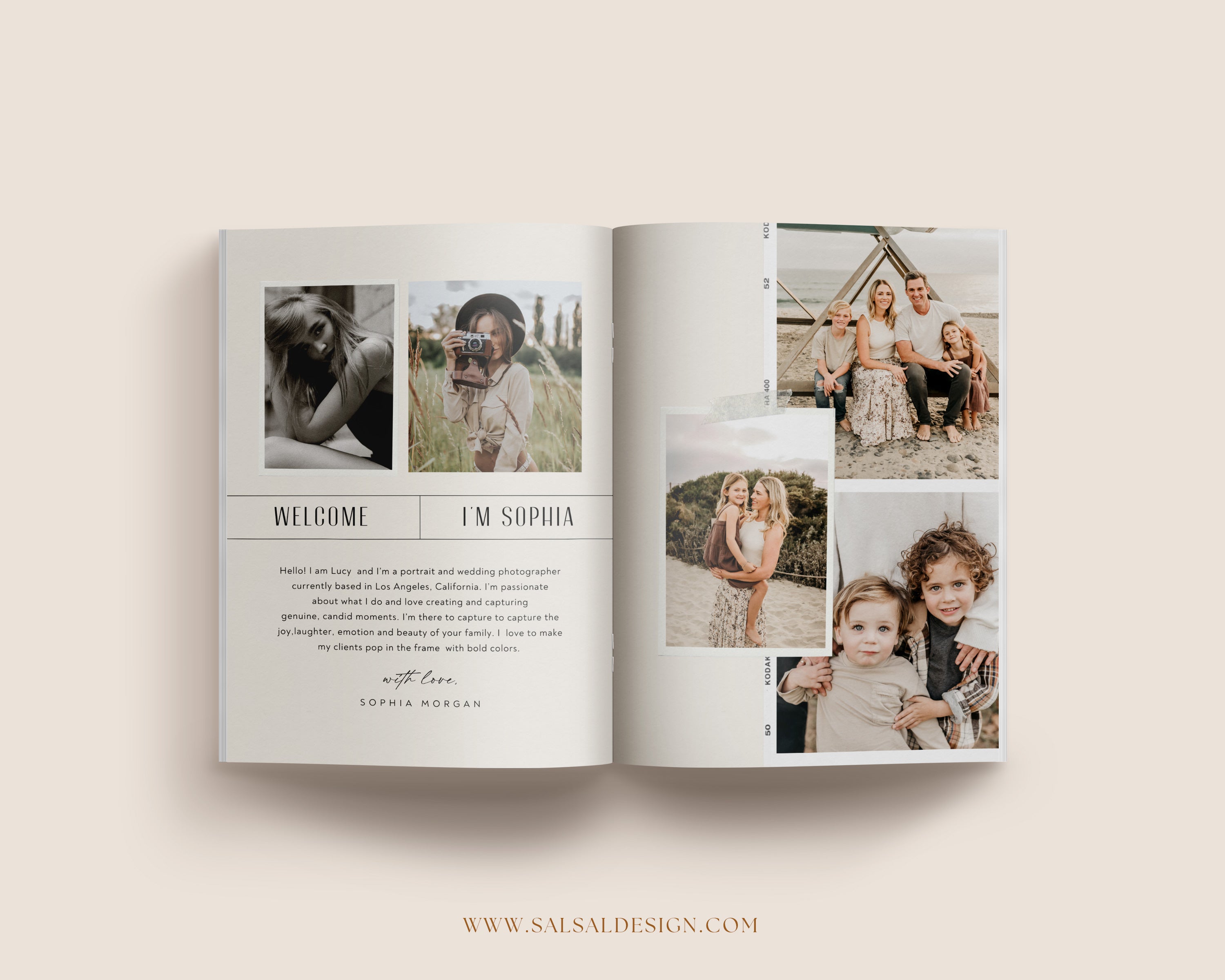 CANVA Family Photography style Guide magazine Template, Pre-written Fa ...