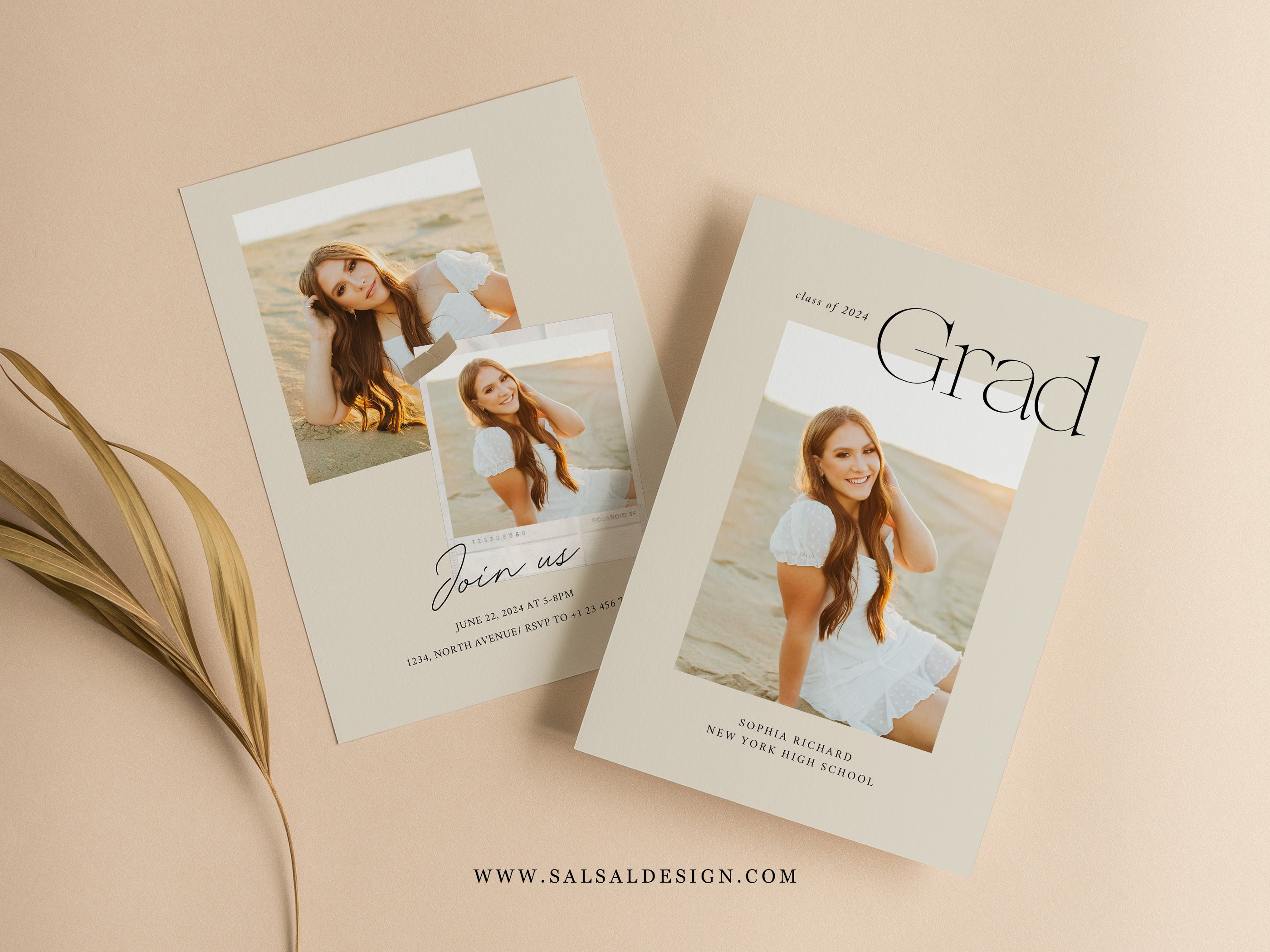 Graduation Announcement and Invitation Card Template - G454 – Birdesign