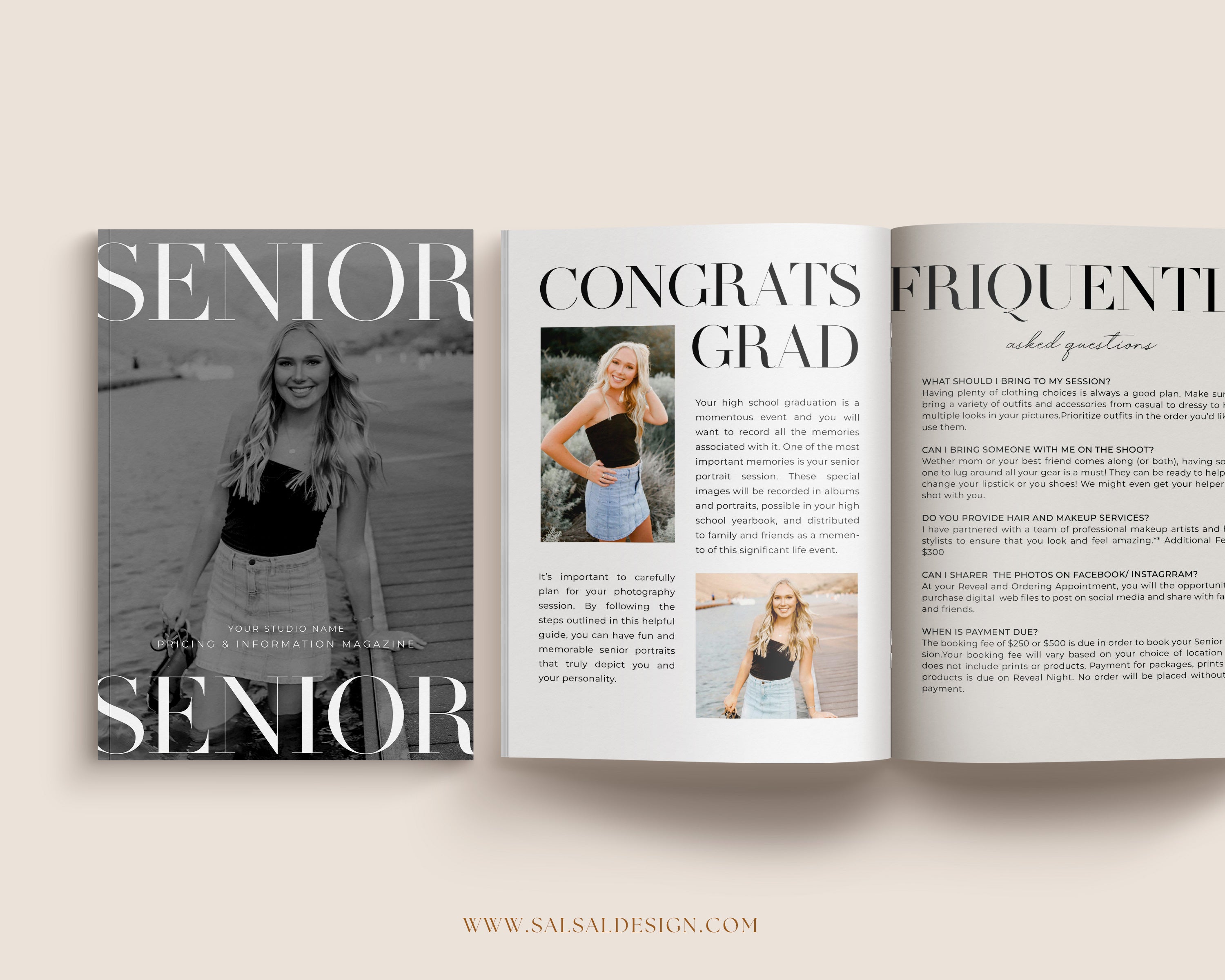 Graduation Photography Welcome Guide Template - MG084 – Birdesign