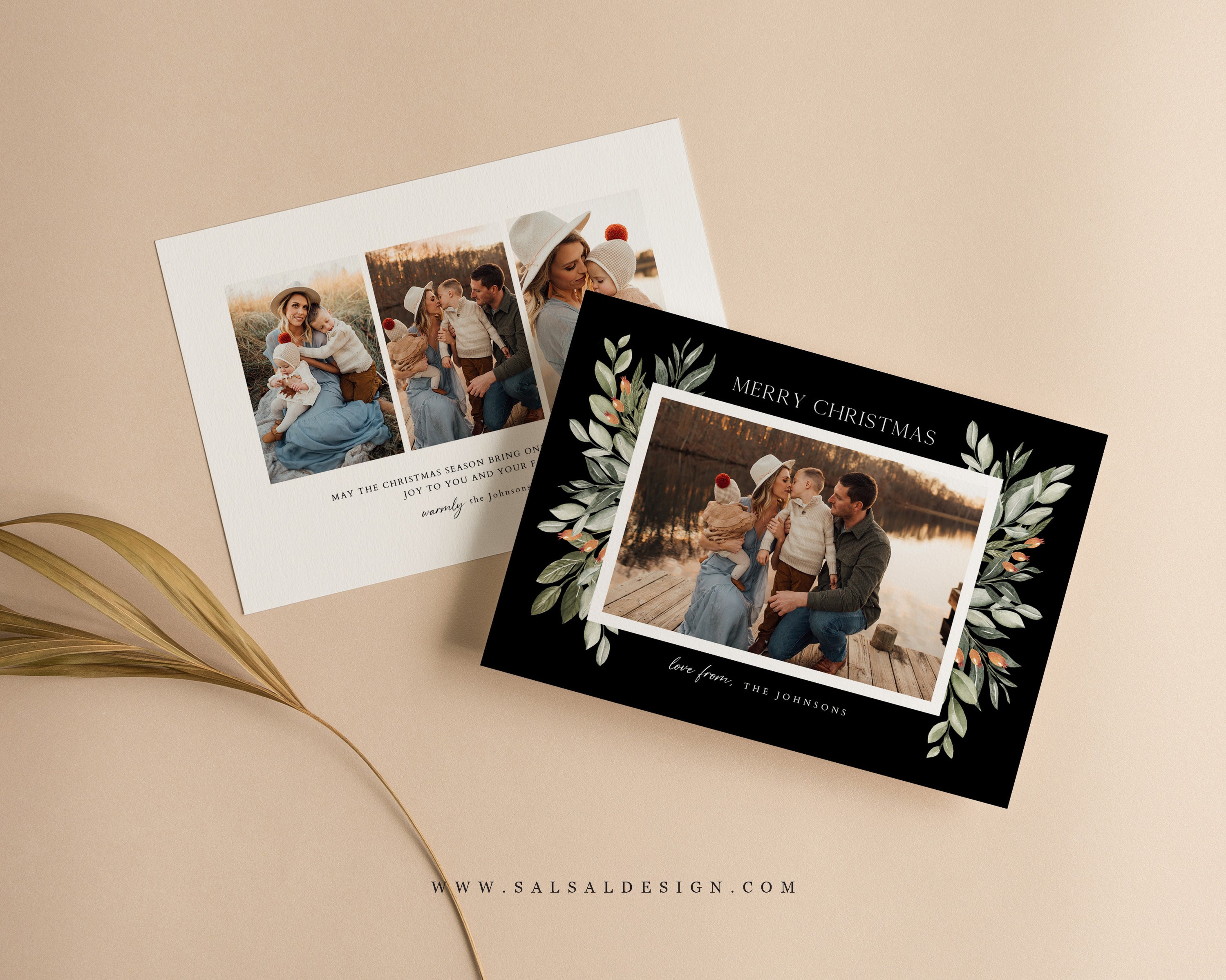 Editable Christmas Canva & Photoshop Card Template, Christmas Editable ...