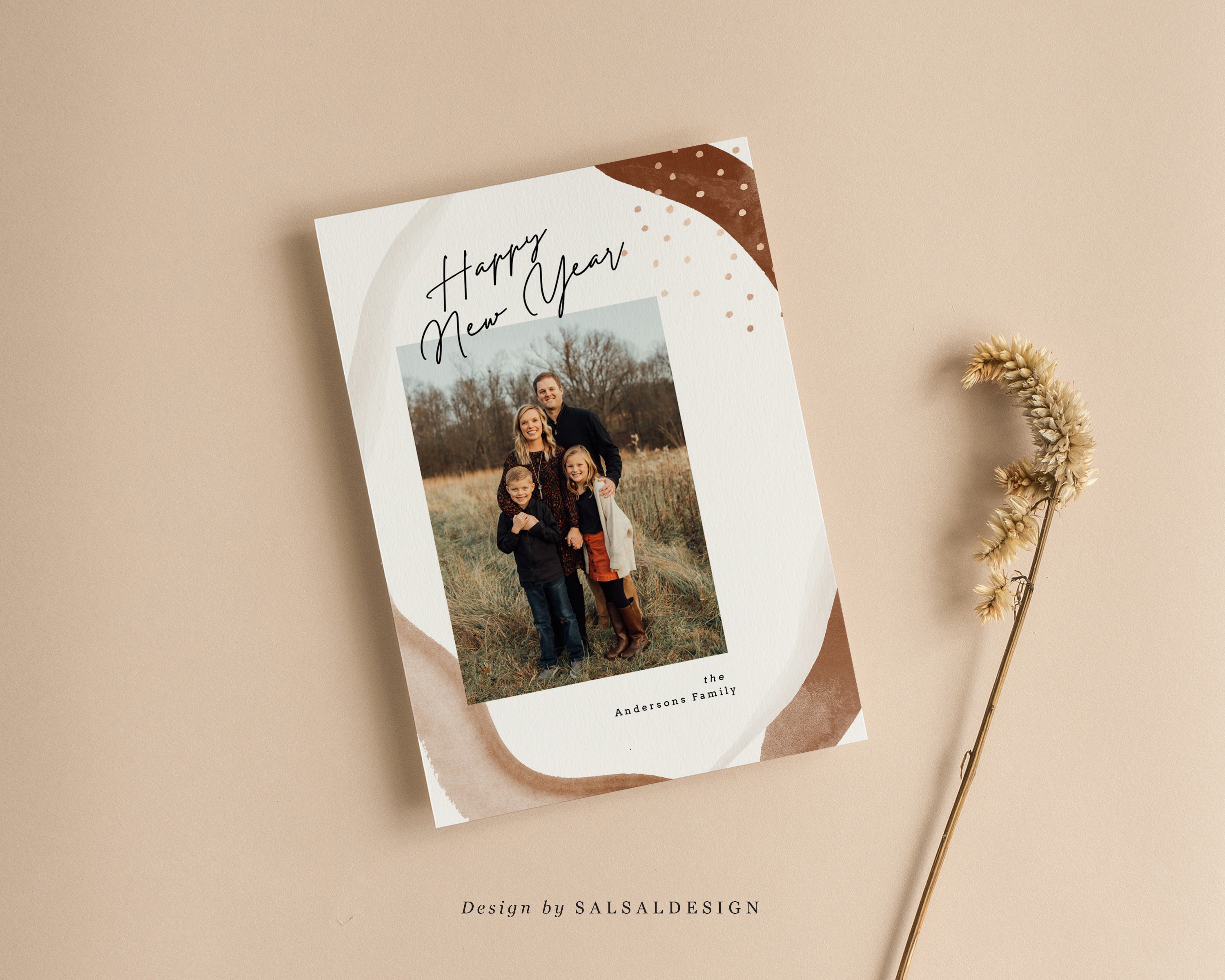 Editable New Year Canva & Photoshop Card Template, New Year Editable C ...