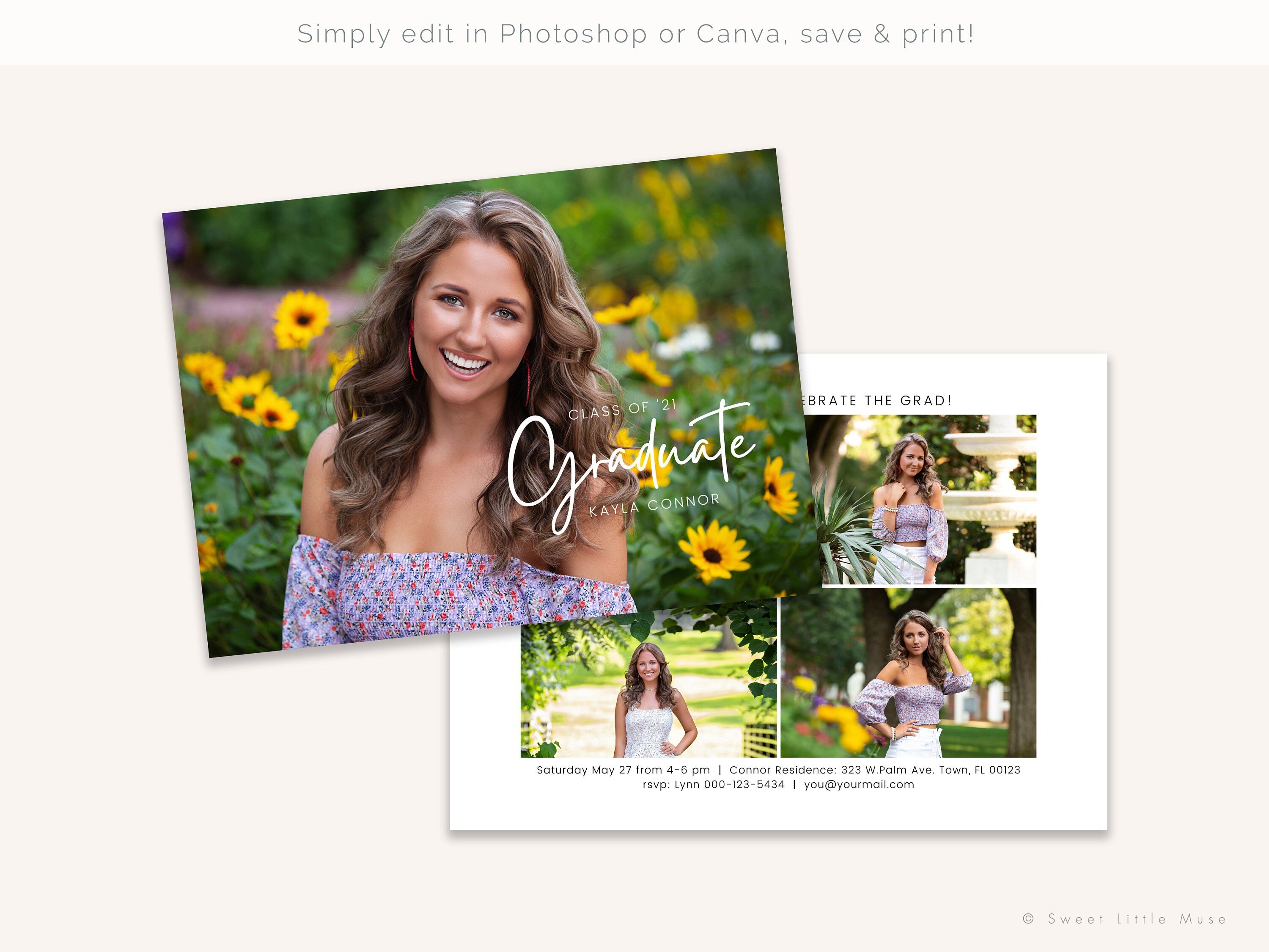 Senior Graduation Announcement Template - SLM50 – Birdesign
