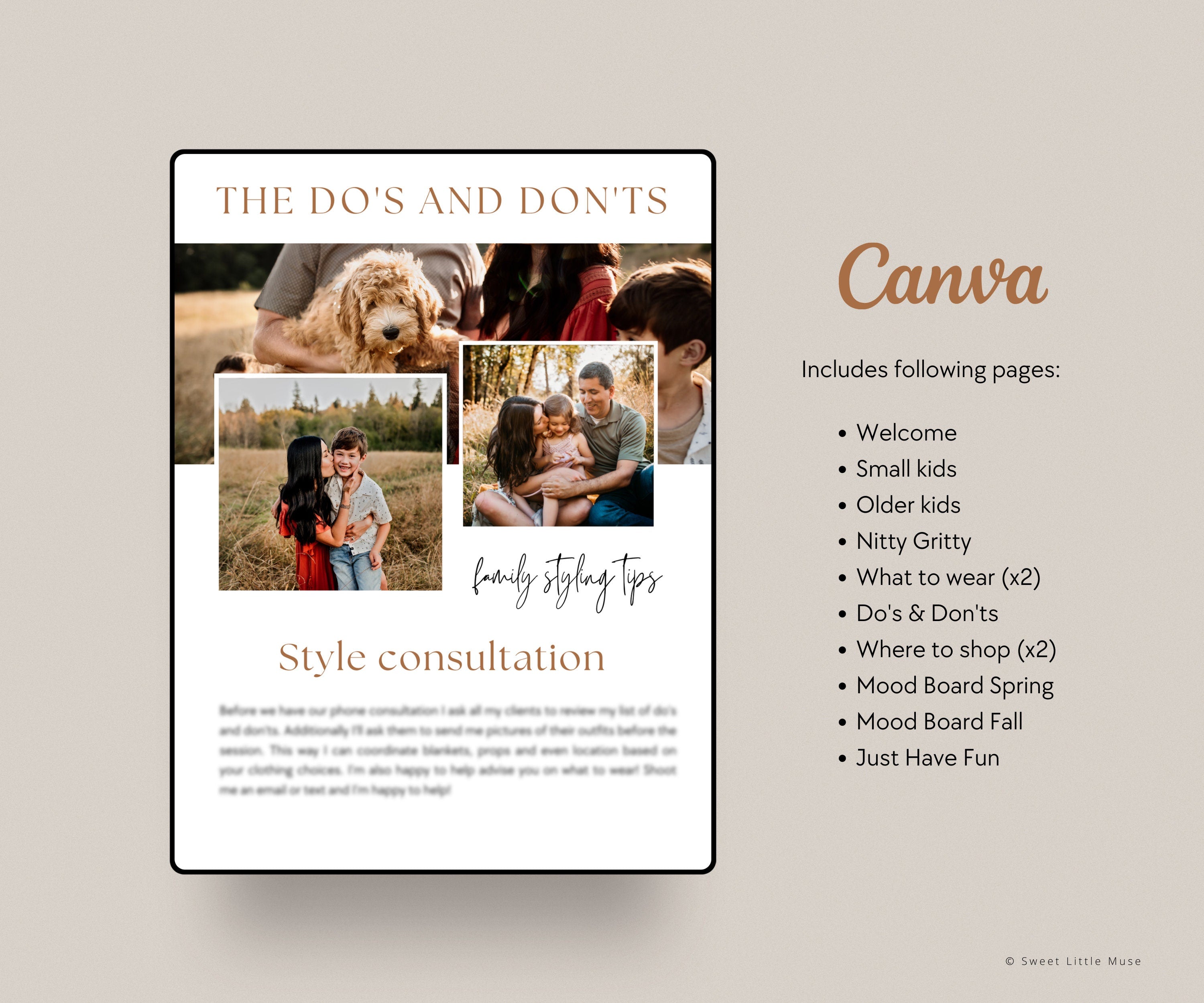Photography Style Guide Template for Canva - SLM46 – Birdesign