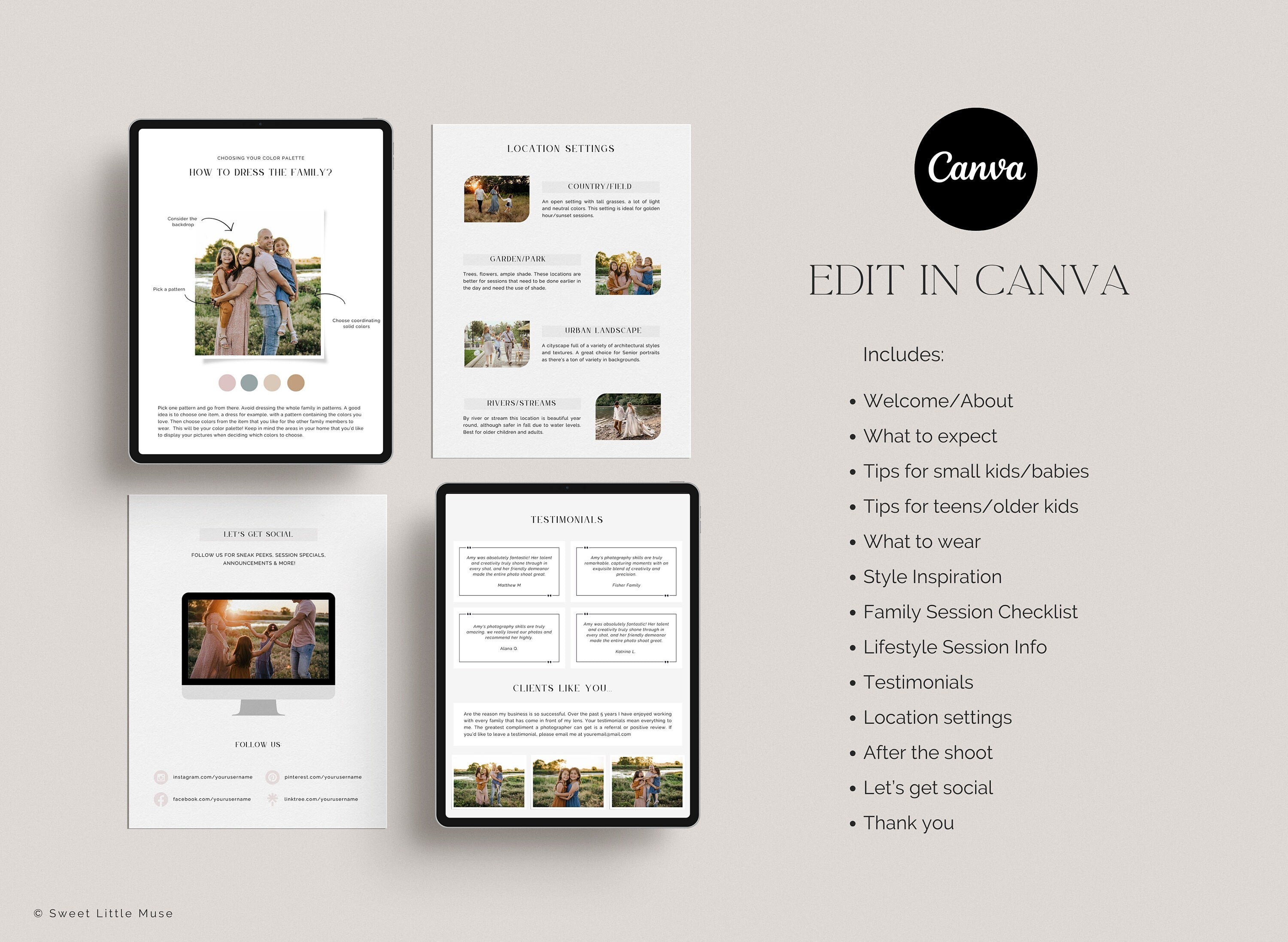 Photography Client Guide Template for Canva - SLM10 – Birdesign