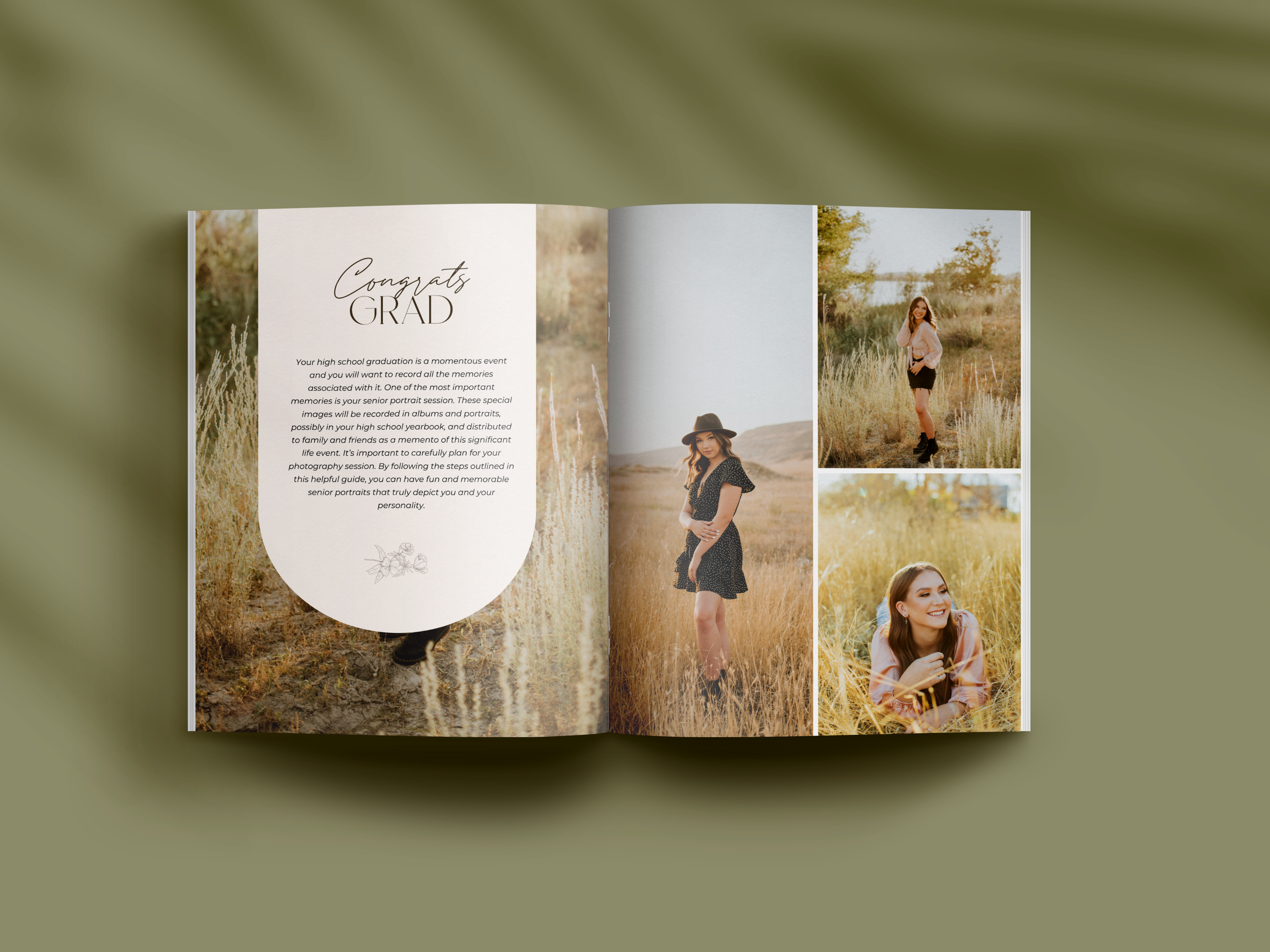 CANVA Senior Photography style Guide magazine Template, Graduation Pho ...