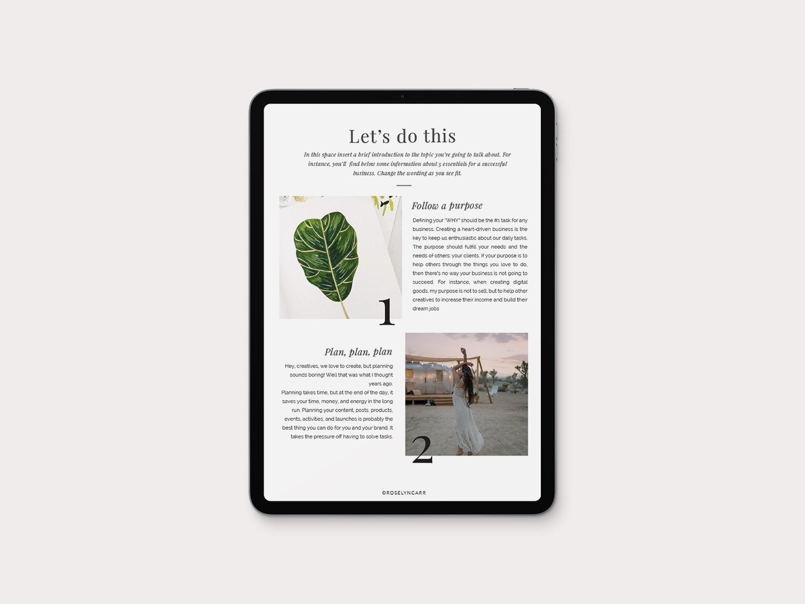 Quickstart Guide Template – Birdesign