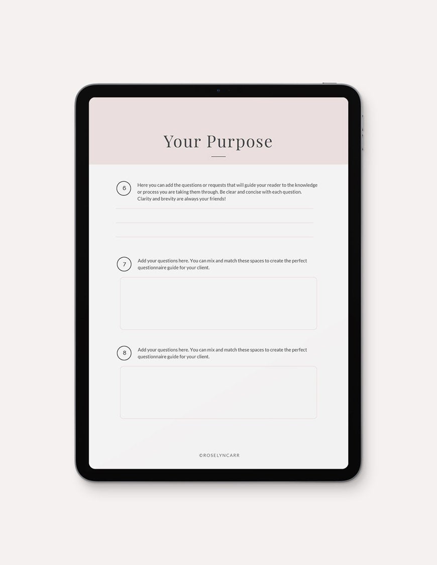 Questionnaire Guide Template – Birdesign