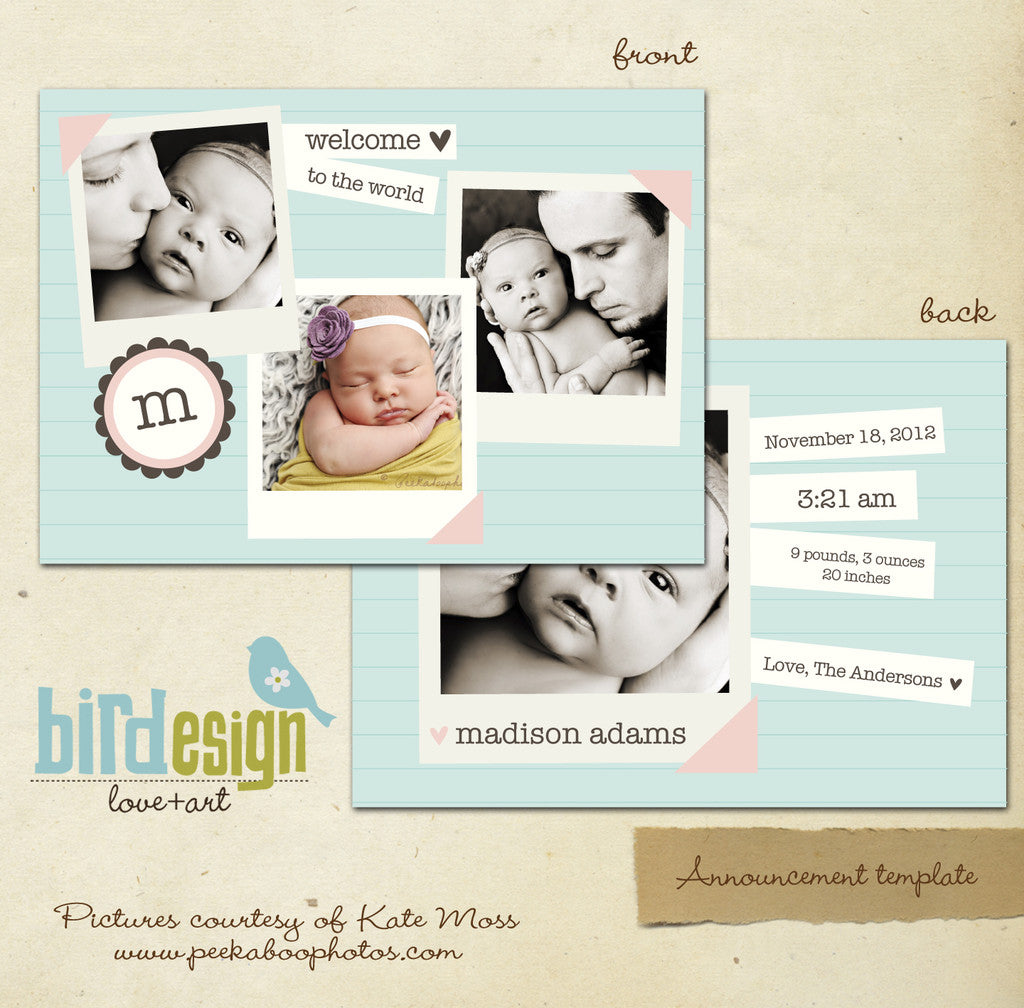 Birth Announcement |Happy letters – Birdesign
