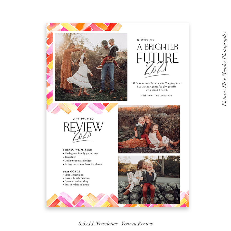 Year in Review Family Newsletter Template | Brighter New Year – Birdesign