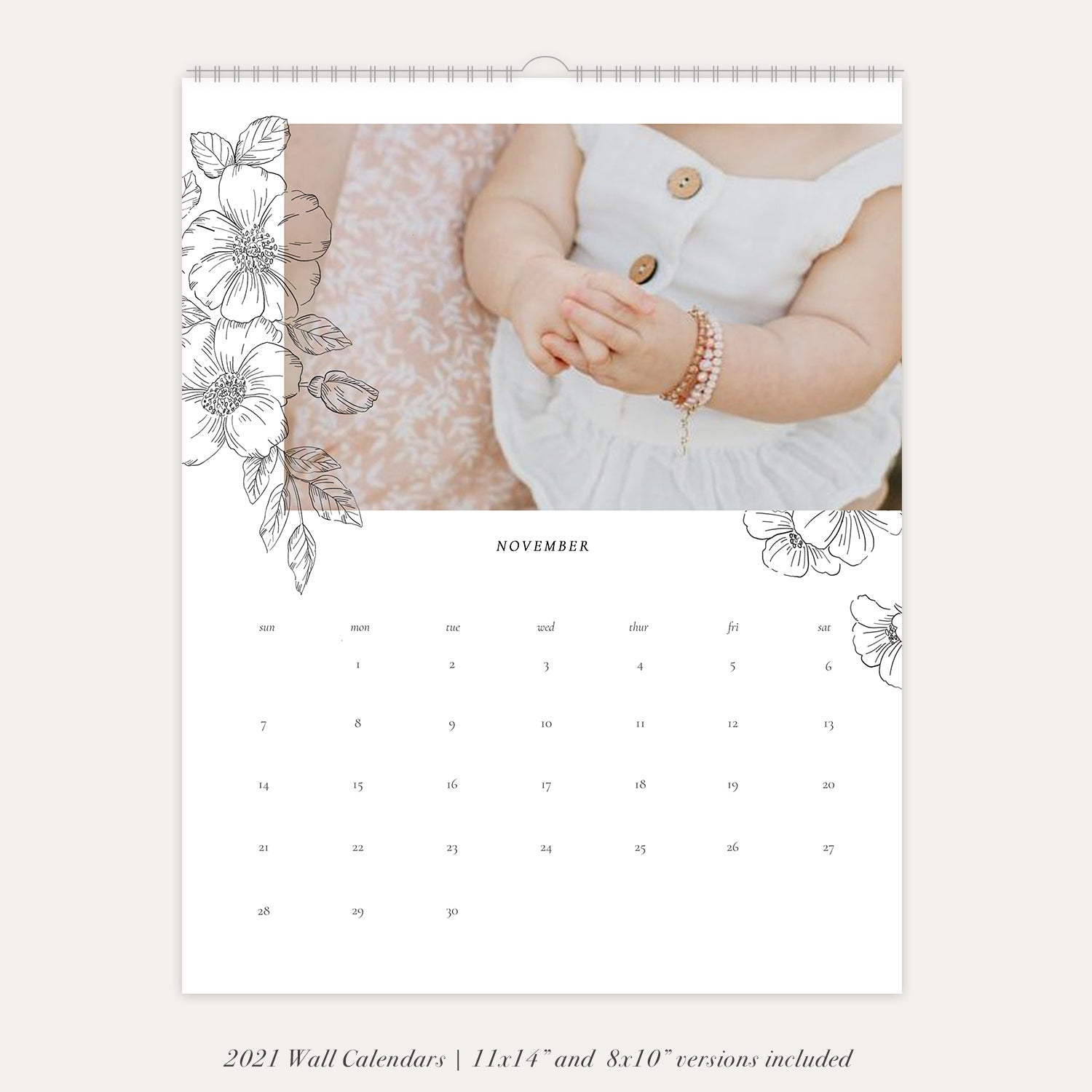 2021 Wall Photo Calendar 11x14 and 8.5x11 | Romantic – Birdesign