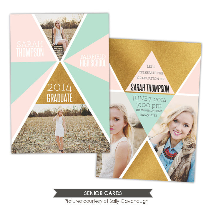 Grad announcement | Gold triangles – Birdesign