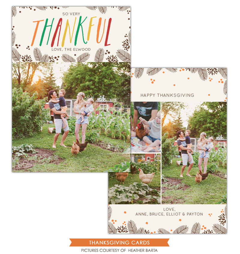 Thanksgiving Card Template | Thankful – Birdesign
