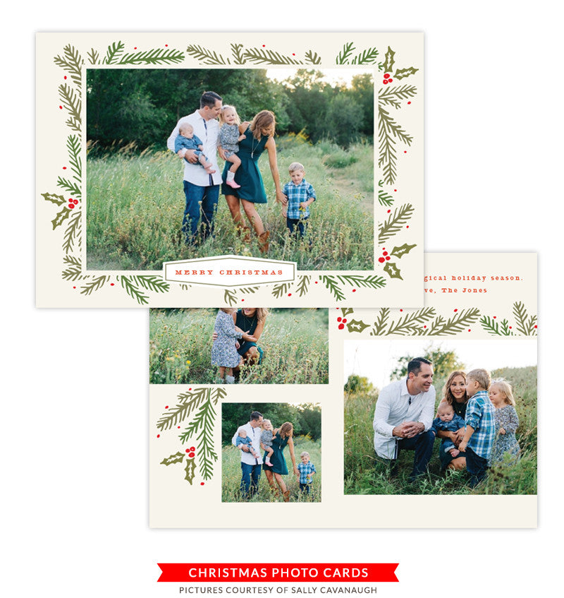 Christmas Photocard Template | Holiday Blessings – Birdesign