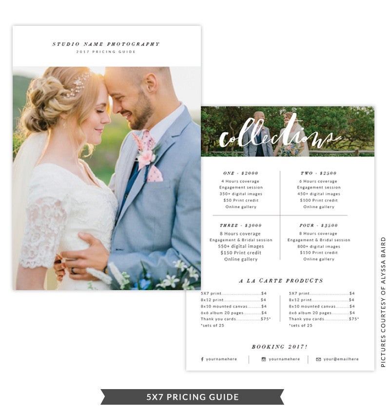 5x7 Pricing Guide Template | Modern Minimalist – Birdesign