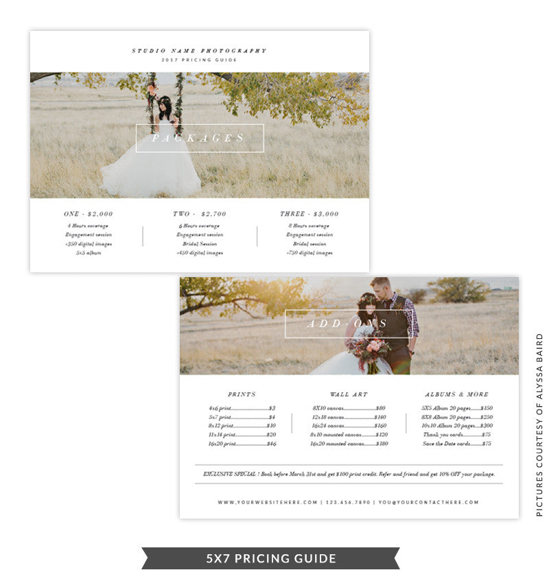 5x7 Pricing Guide Template | Landscape Minimalist – Birdesign