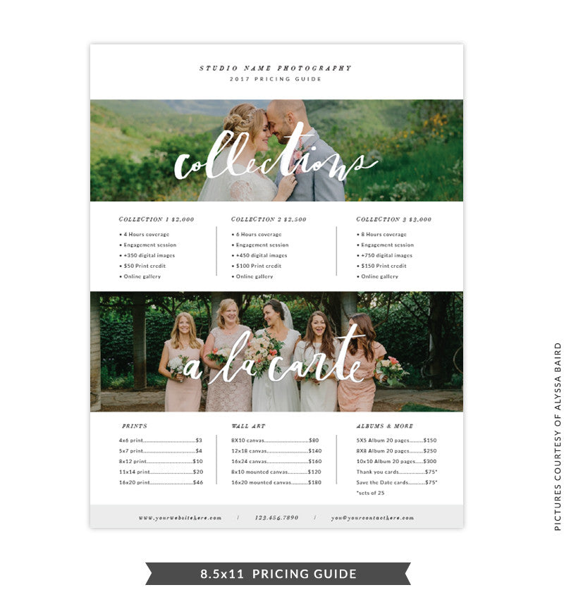 8.5x11 Pricing Guide Template | Modern Minimalist – Birdesign
