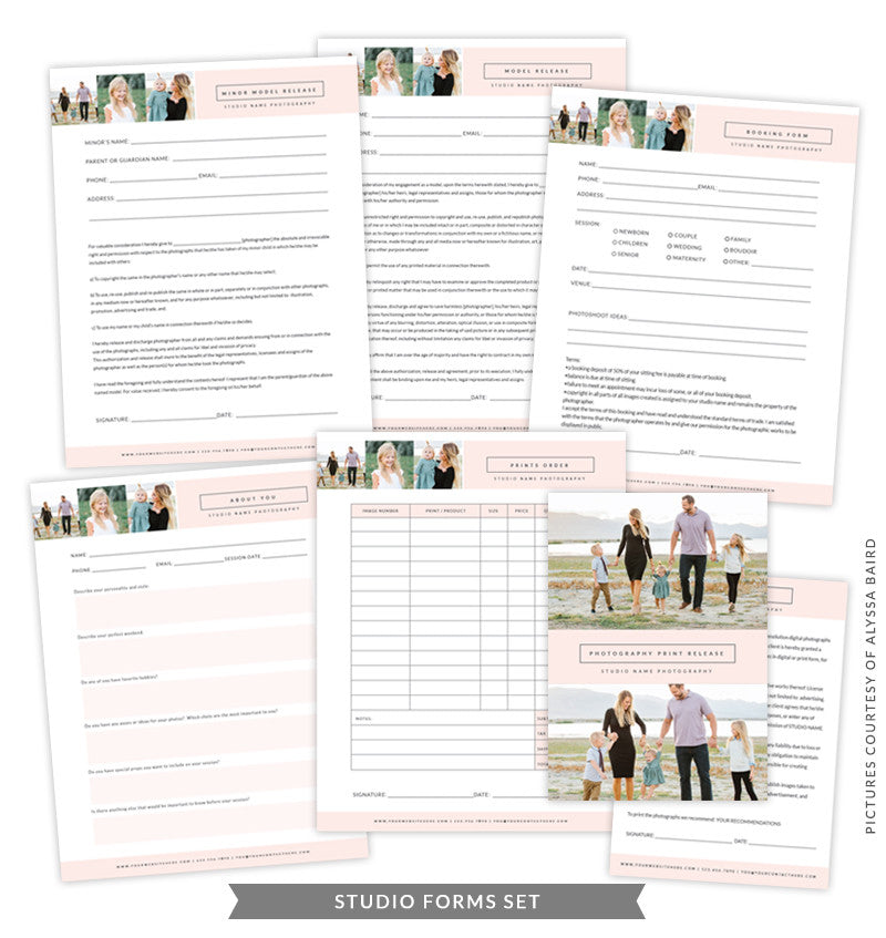 Studio Forms Set Templates | Peach Set – Birdesign