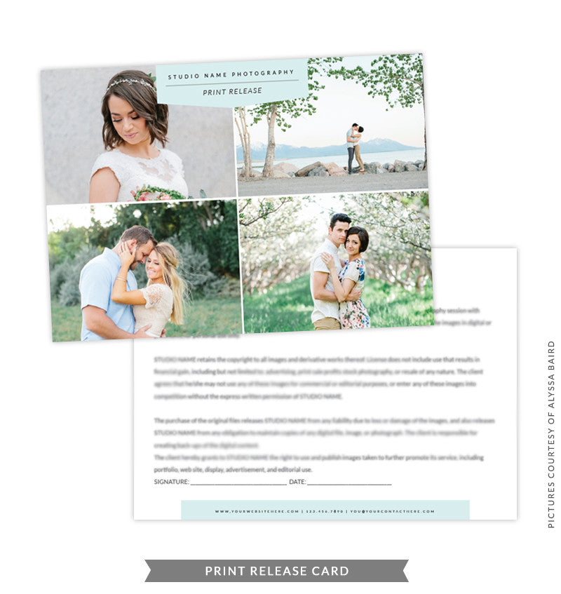 5x7 Print Release Form Template | Green Print Release – Birdesign