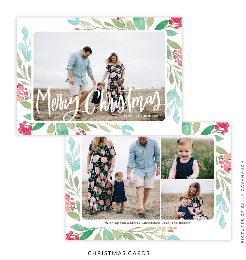 Christmas 5x7 Photo Card | Christmas bouquet – Birdesign
