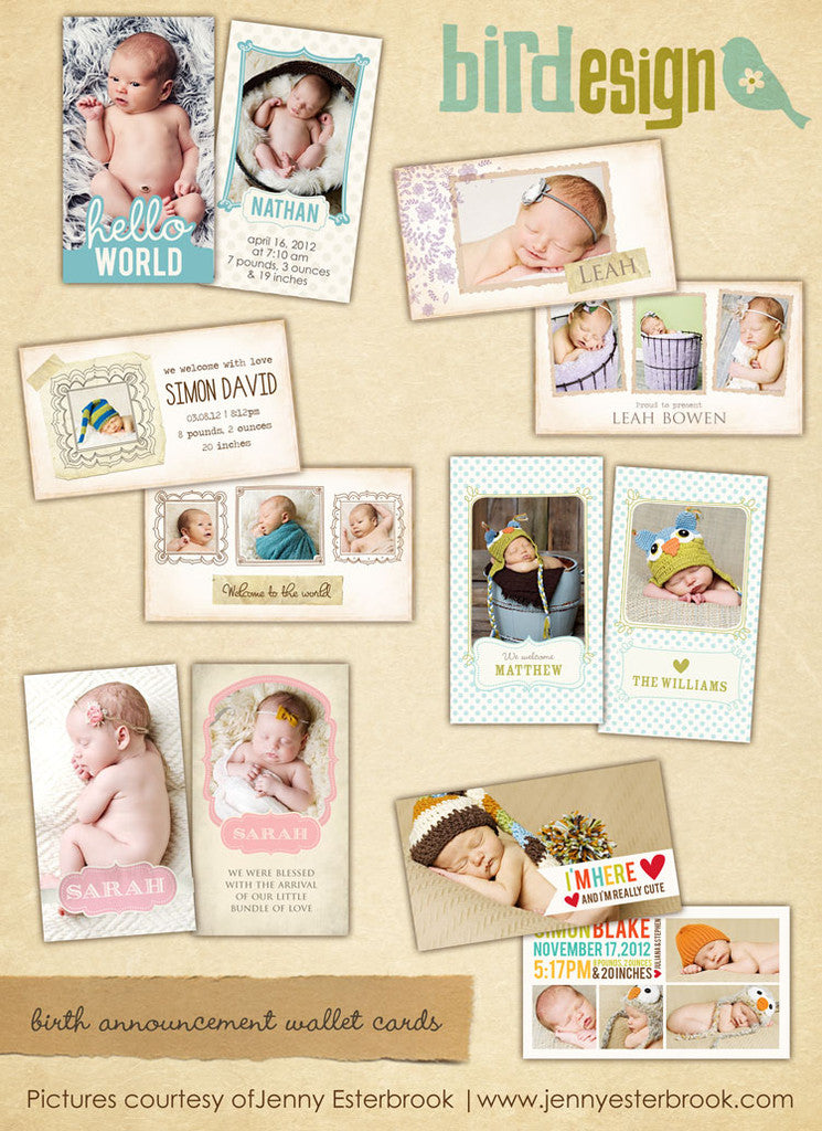 Baby Wallet cards bundle | Welcome – Birdesign
