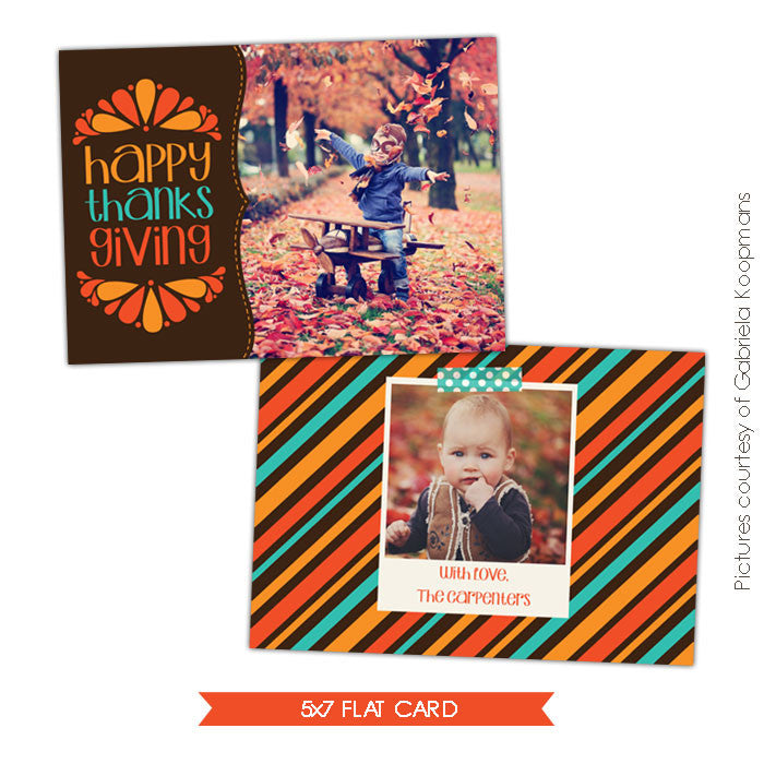Thanksgiving Photocard Template | Thankful season – Birdesign