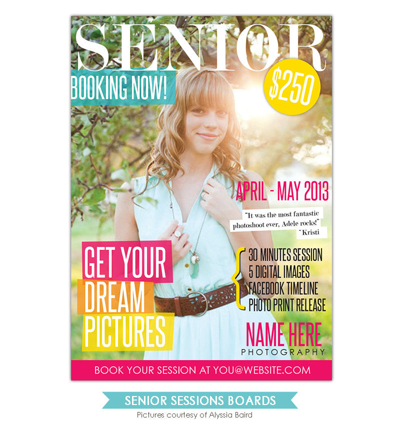 Photography Marketing board | Senior Cover – Birdesign