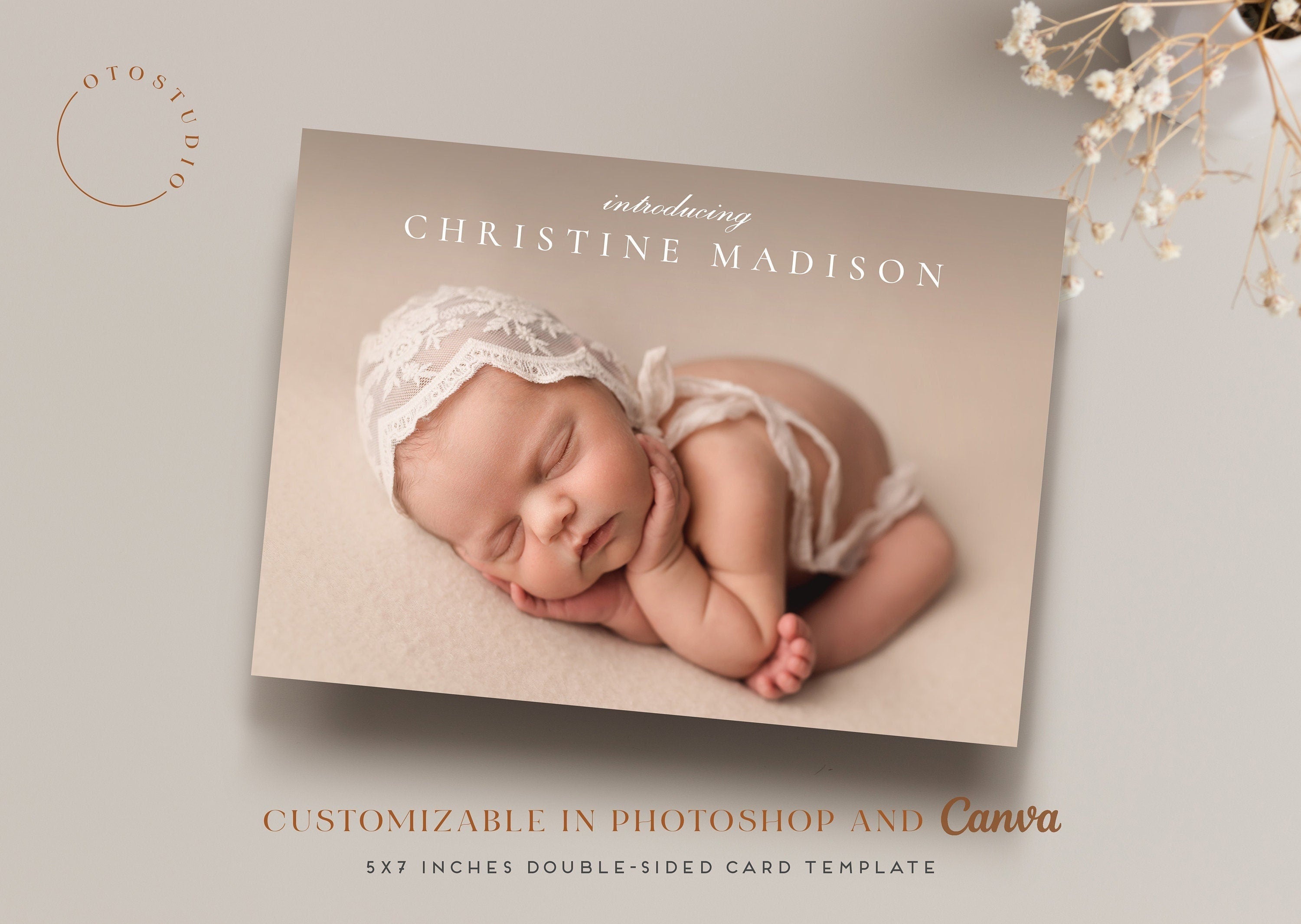 Birth Announcement - 5x7 Card - os38 – Birdesign